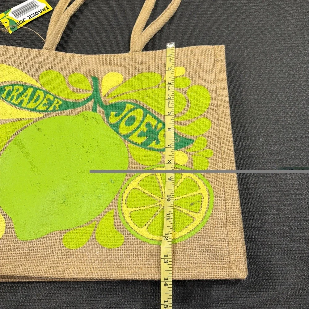 Trader Joe'S | Bags | Trader Joes Lemon Lime Tote Reusable Jute Burlap ...